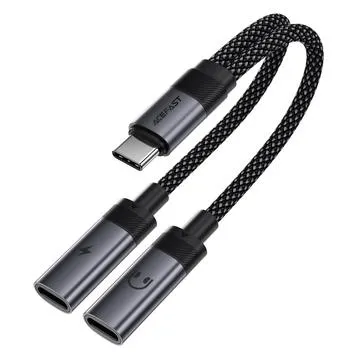 ACEFAST J14 USB-C AUDIO ADAPTER & SPLITTER - GREY