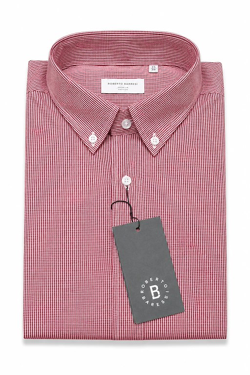 Arno crvena karirana muška košulja custom fit