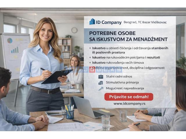 Potrebne osobe sa iskustvom za menadžment
