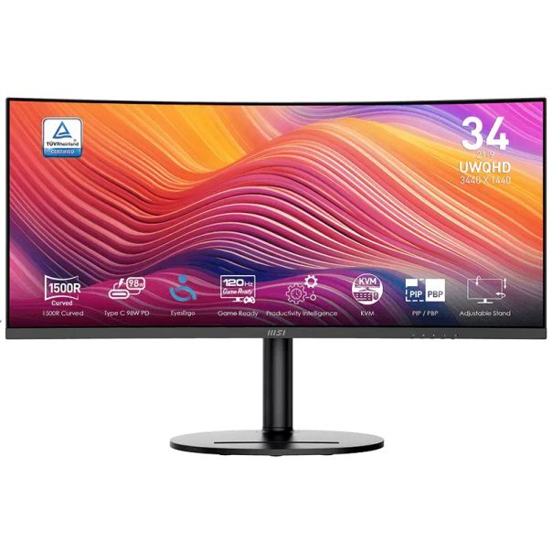 MSI 34 inča MODERN MD342CQP UWQHD 3440x1440 120Hz FreeSync Premium zakrivljeni monitor