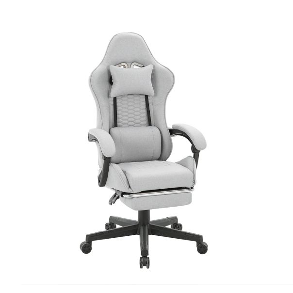 ePlayGame Gejmerska stolica HC-4095 FABRIC-DGS2 svetlo siva