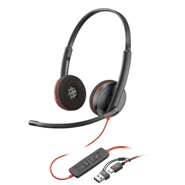 Slušalice sa mikrofonom Poly Blackwire 3220 HP 8X228AA USB-C+ USB-C/A adapter