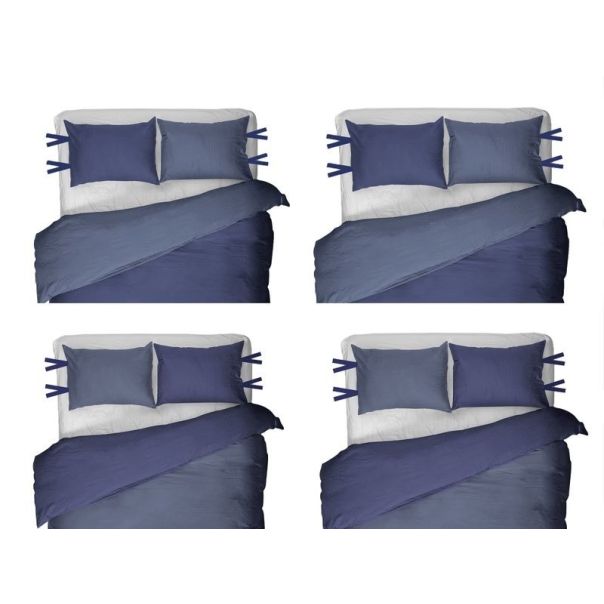 DORMEO Essentials set posteljine, tamno plava, 140x200