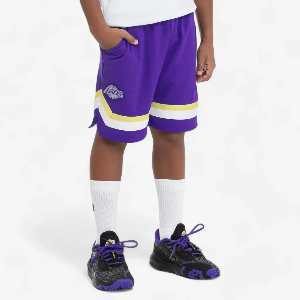 Ljubičasti dečji šorts za košarku NBA Lakers SH900