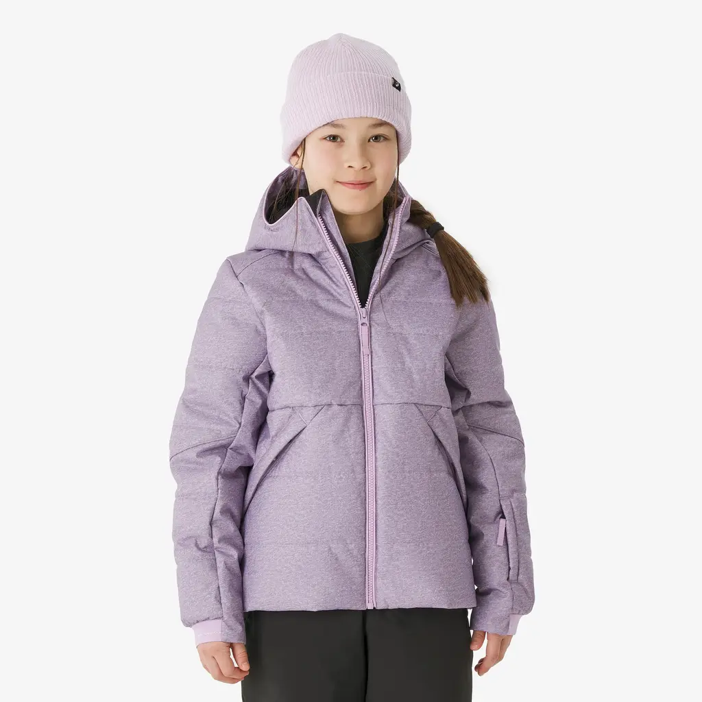 Roze dečja topla jakna za skijanje 100 WARM (6-14 godina)