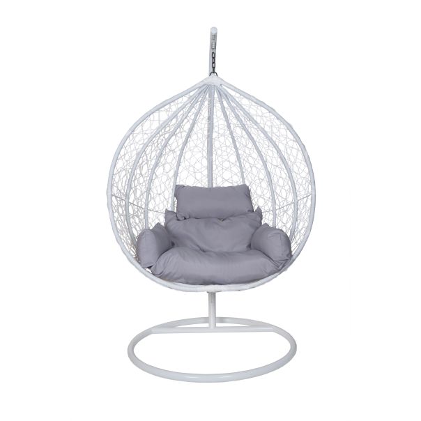 eHomeGarden Viseća ljuljaška jaje bela/siva YX-SC003