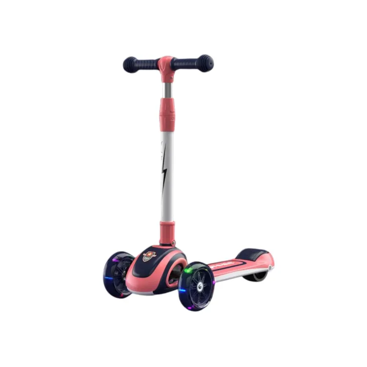 Trotinet dečiji sa 3 točka (svetleći točkovi) SKLOPIVI model TT-1004 roza/t.plava
