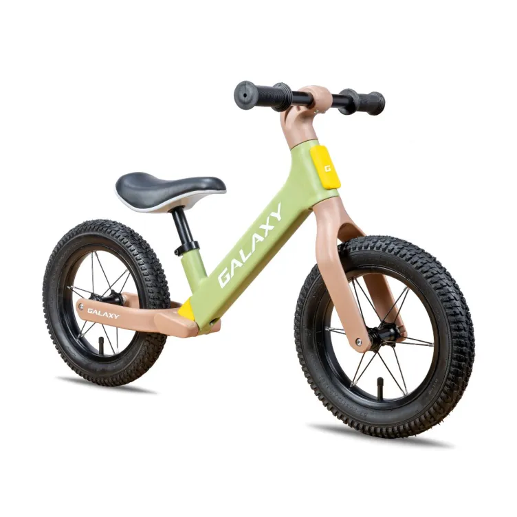 Balance bike 12" GALAXY COOPER zelena/braon