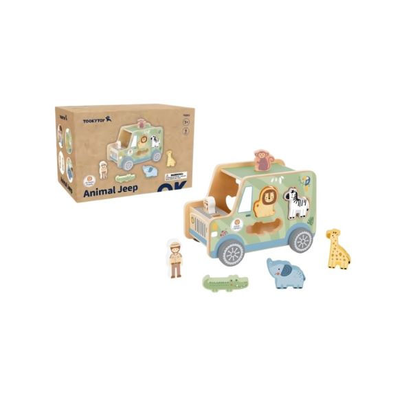 Tooky toy drveni džip sa životinjama