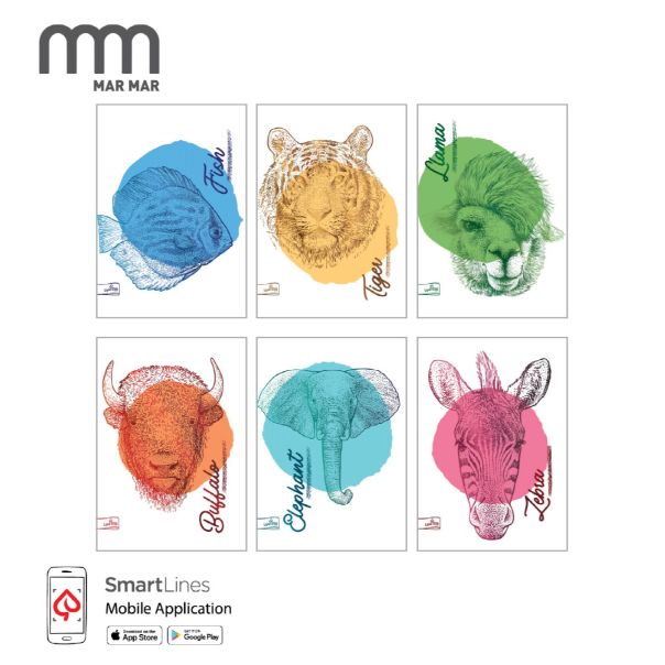 MAR MAR Sveska Metallic animals, A4 linija