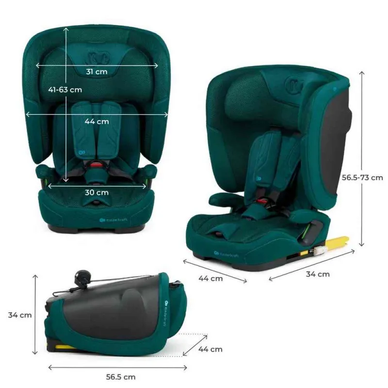 KINDERKRAFT AUTOSEDISTE FIX2GO I SIZE 76 150CM GREEN