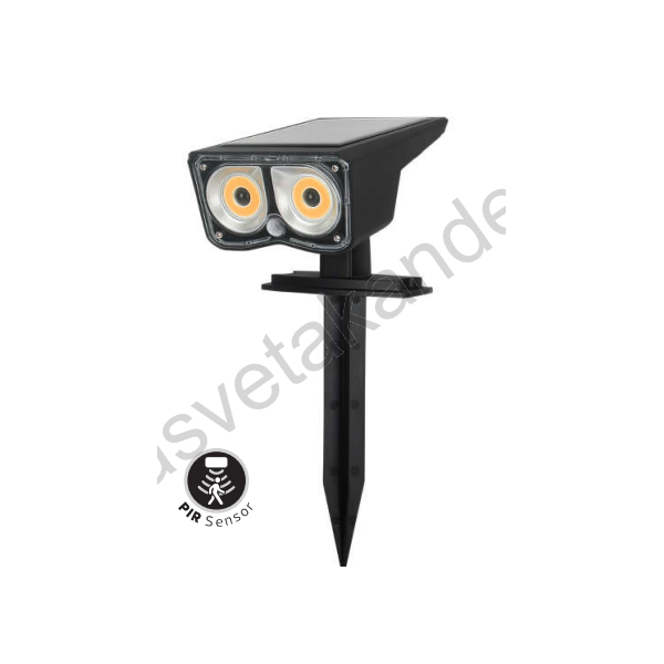 Baštenska solarna ubodna i zidna lampa COB LED OZMO 3W 4000K IP44 sa senzorom pokreta
