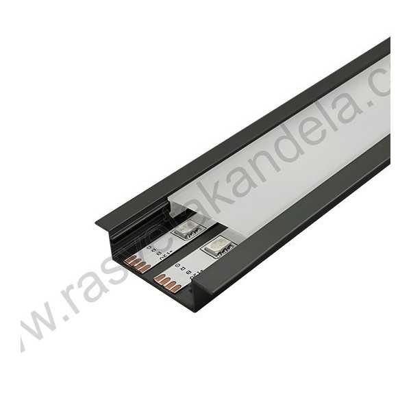 Aluminijumski ugradni profil 2000x55x10mm IP20 crni