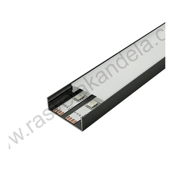 Aluminijumski nadgradni profil 2000x40x10mm IP20 crni