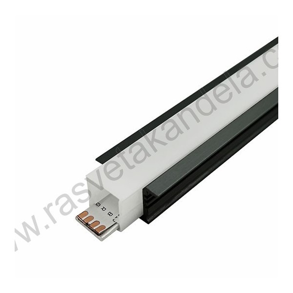 Aluminijumski ugradni profil 2000x25x13mm IP65 crni