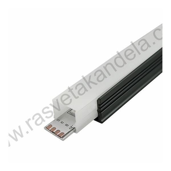 Aluminijumski nadgradni profil 2000x17.7x13mm IP65 crni
