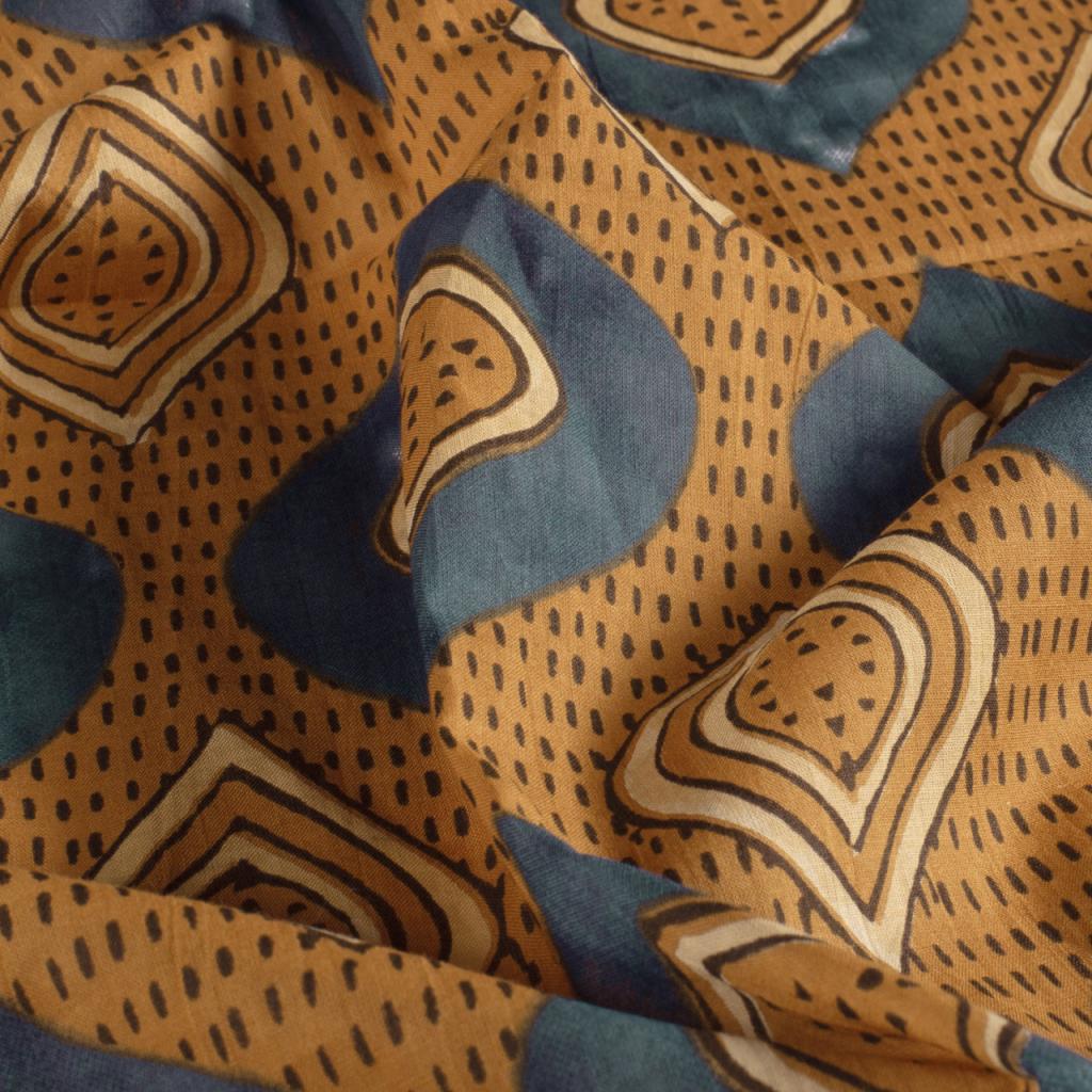 Batist batik Etno apstrakcija | oker | 100%CO
