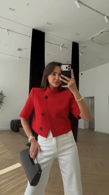 BLEJZER SA KRATKIM RUKAVIMA "ASYMMETRIC CHIC" - DVE BOJE