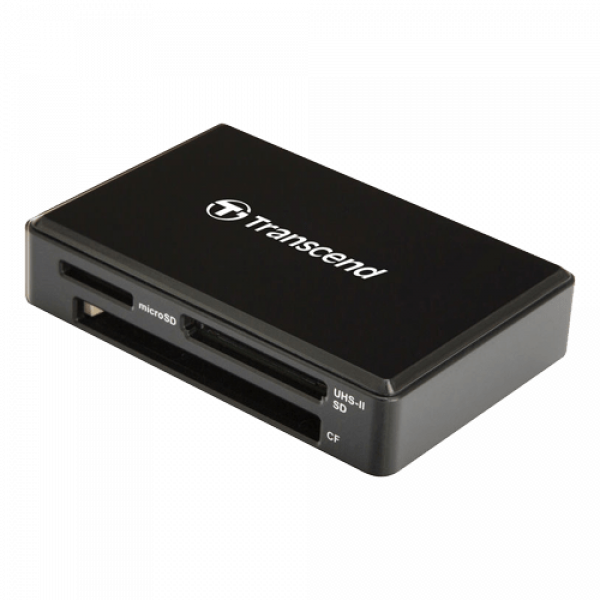 Transcend TS-RDF9K2 Card reader, USB 3.1 Gen. 1, SDHC UHS-II, SDXC UHS-II, micro SDHC UHS-I, micro SDXC UHS-I, and UDMA7 CompactFlash, Read up to 260MB/s & Write up to 190MB/s