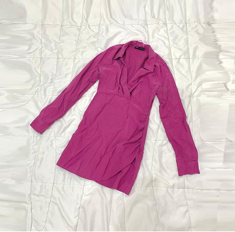 166. Pull and bear roze haljina na preklop