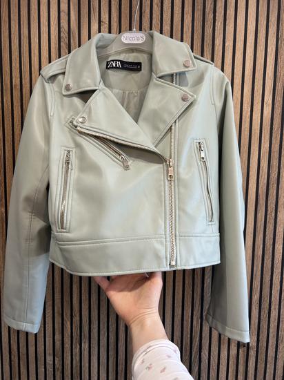 Zara mint zelena kozna jakna