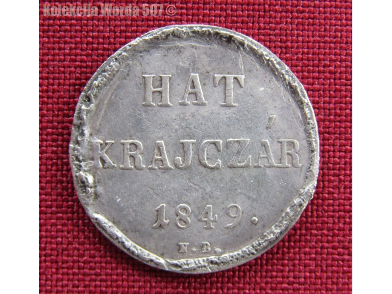 Srebrna Kovanica 6 Kreuzer Krajcara 1849. NB Mađarska