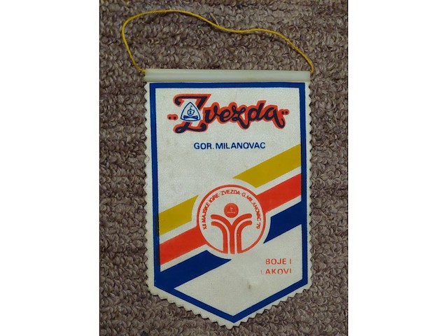Zastavica `Zvezda` boje i lakovi Gornji Milanovac 1979