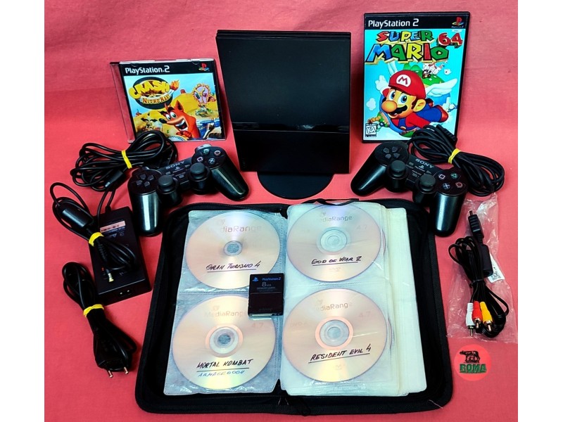 PS2 Čip - Stalak, preko 700 igrica 2 Orig. Džoj. kartic