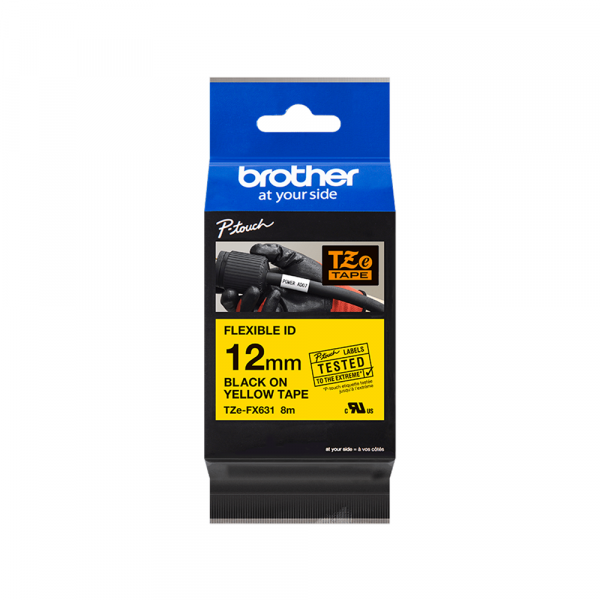 TZE-FX631 CRNA NA ŽUTO 12MM FLEXIBLE ID