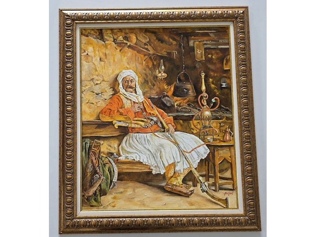 Ulje na platnu - Odmor basibozuka, po P. Jovanovic