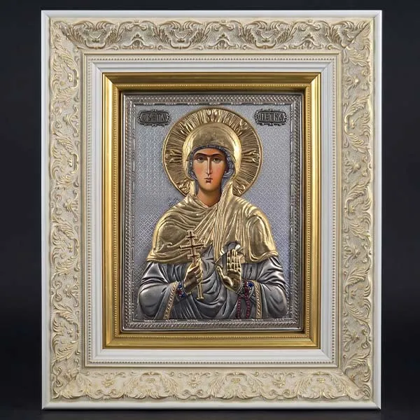 Ikona Svete Petke – Beli ram - 41 x 34 cm