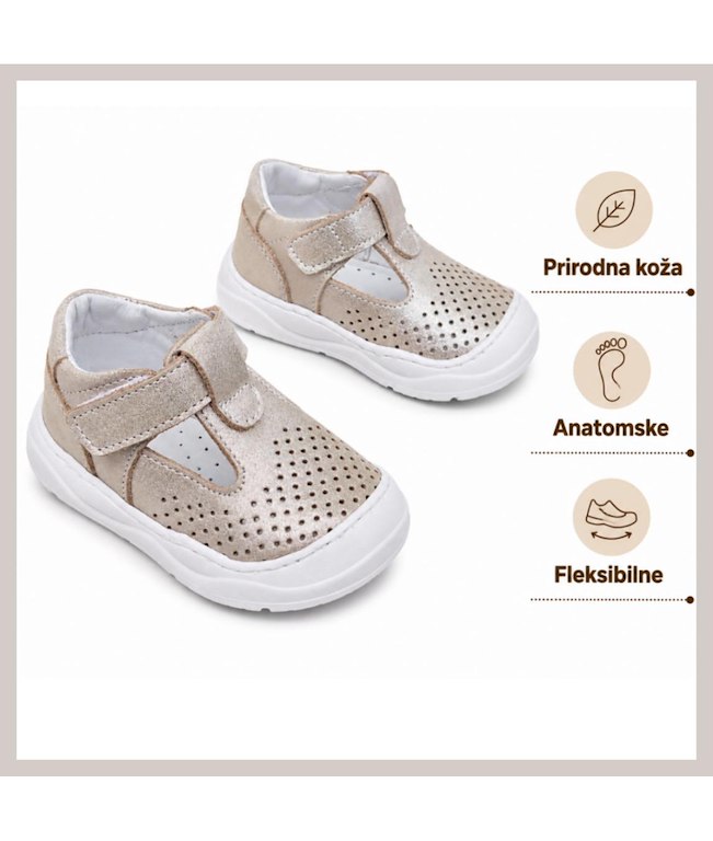DEČIJE KOŽNE POLUSANDALE - BABY / SEDEF
