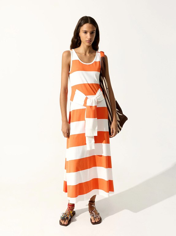 MIDI DRESS WITH STRIPES 100% COTTON