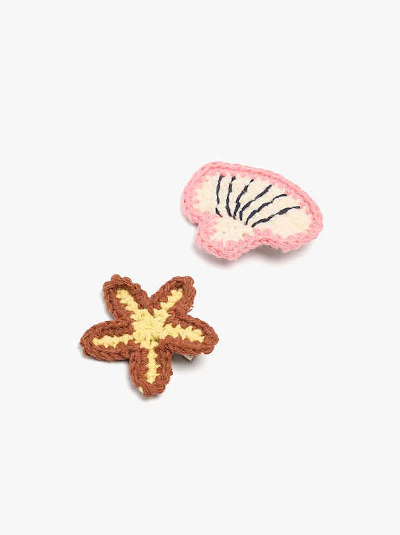 SET OF CROCHET HAIR CLIPS WITH SEA-INSPIRED MOTIFS