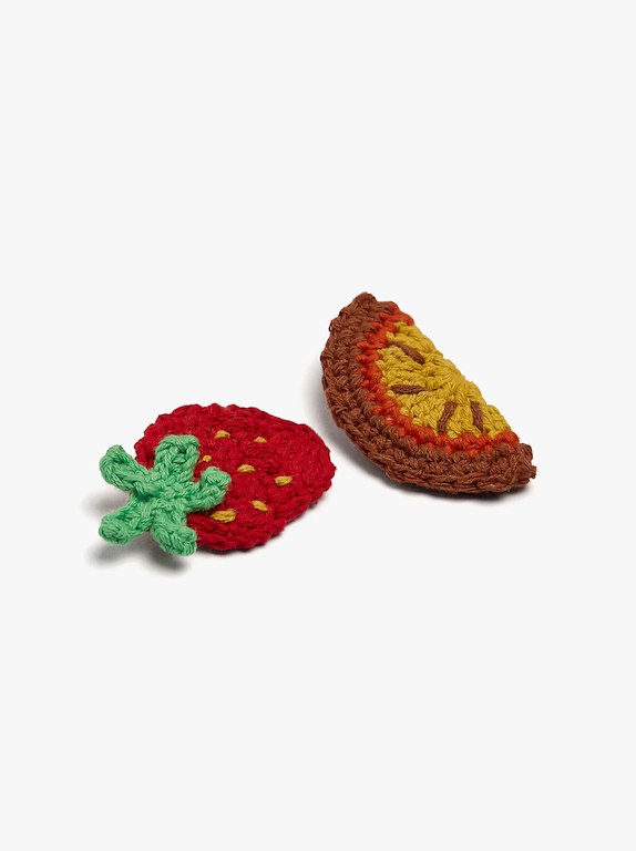 SET OF CROCHET FRUIT HAIR CLIPS