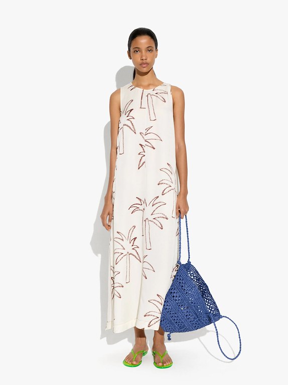 PRINTED DRESS WITH A LINEN AND LYOCELL BLEND