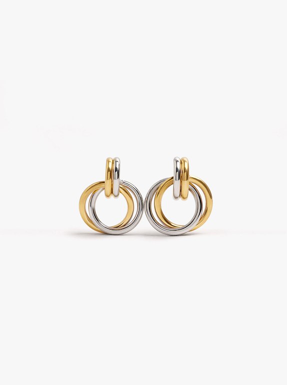 BICOLOR HOOP EARRINGS - STAINLESS STEEL