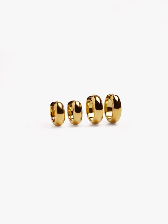 SET OF WIDE HOOP EARRINGS - STAINLESS STEEL