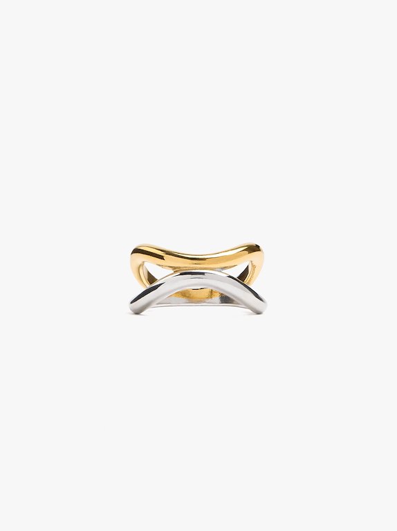 DOUBLE AND BICOLOR WAVY RING - STAINLESS STEEL