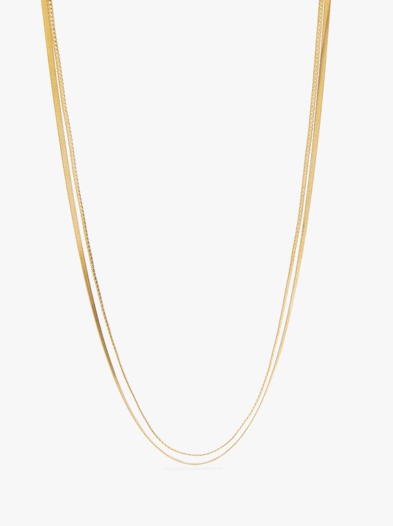 SHORT DOUBLE NECKLACE - STAINLESS STEEL