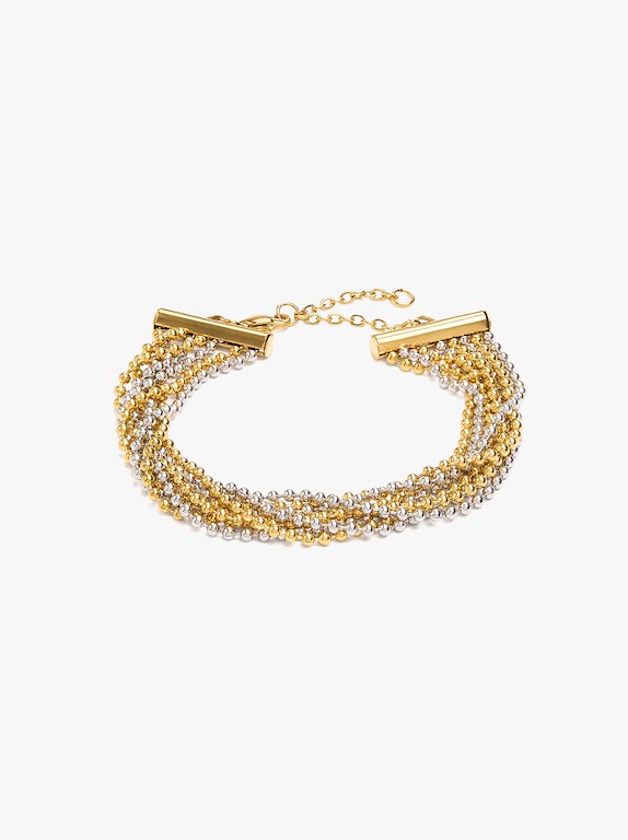 BICOLOR MULTI-BRACELET WITH MINI BEADS - STAINLESS STEEL