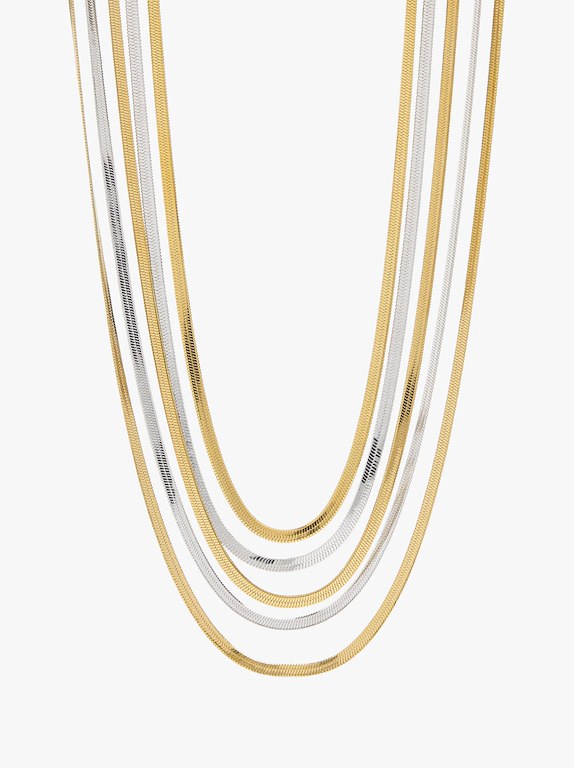 SHORT MULTI-COLLAR BICOLOUR STAINLESS STEEL