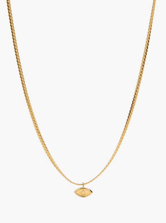 NECKLACE WITH EYE PENDANT - STAINLESS STEEL