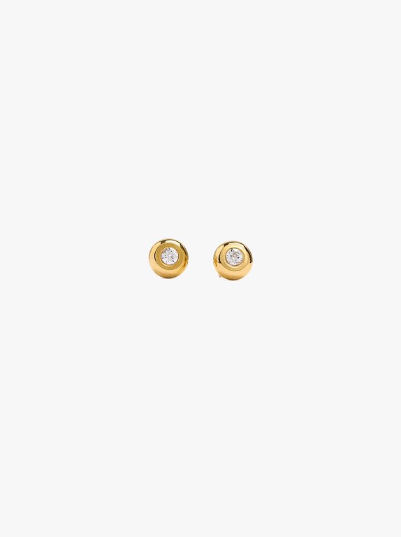 ROUND EARRINGS WITH CRYSTALS - STAINLESS STEEL