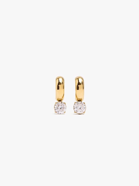 EARRINGS WITH CRYSTAL - STAINLESS STEEL