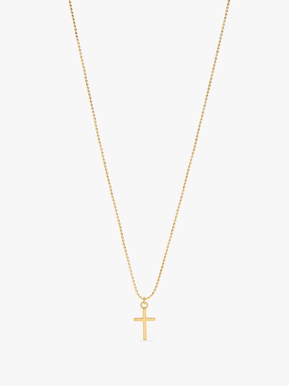 NECKLACE WITH CROSS PENDANT - STAINLESS STEEL