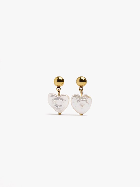 HEART FRESHWATER PEARL EARRINGS WITH STAINLESS STEEL