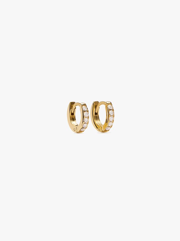 HOOP EARRINGS WITH CRYSTALS - STAINLESS STEEL
