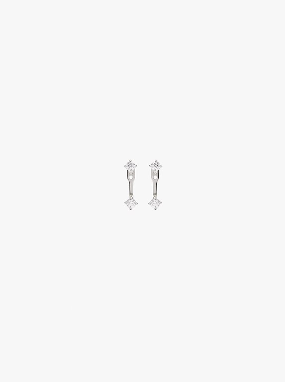 EAR JACKET EARRINGS WITH ZIRCONIAS - STAINLESS STEEL
