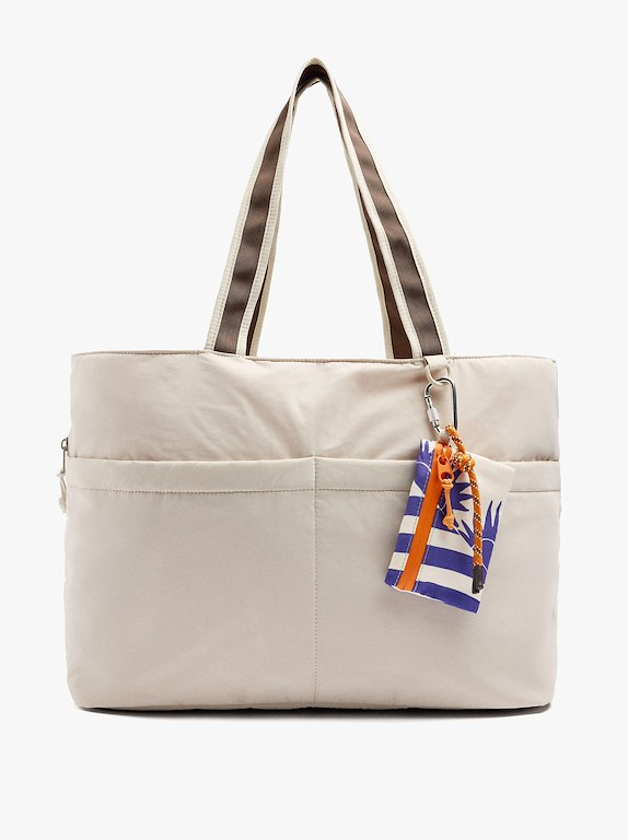 NYLON WEEKEND BAG WITH PENDANT